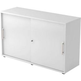 Schiebet&uuml;renschrank, 2 OH, B 1200 x T 400 x H 748 mm, lichtgrau