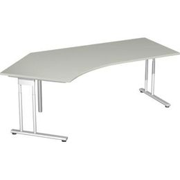 Winkelschreibtisch 135&deg; PALENQUE, C-fu&szlig;, Winkel links, B 2165 x T 800/1130 x H 680-820 mm,