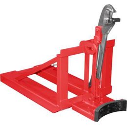 Bauer Fasslifter RS-I/91, f&uuml;r Stapler, 1 x 200/220-l-F&auml;sser, L 1295 x B 585 x H 925 mm, bis 800 kg, Stahl, Feuerrot