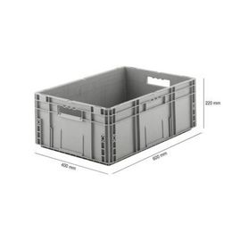 Sch&auml;fer Shop Euro Box Serie MF 6220, aus PP, Inhalt 41,6 L, Durchfassgriff, grau