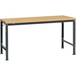 Manuflex Grundtisch UNIVERSAL Spezial, 1750 x 1000 mm, Multiplex natur, anthrazit