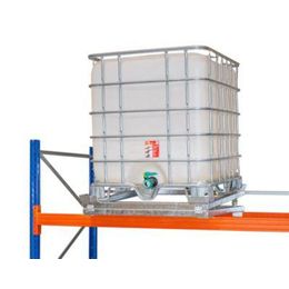 IBC-Restentleerer Bauer IR-3 Stellfl&auml;che 1200 x 1000 mm, maximaler Hub 95 mm, bis 1500 kg, L 1280 x B 1080 x H 155/265 mm, Stahl, feuerverzinkt