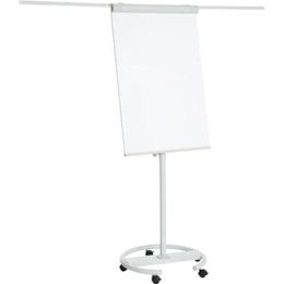 Franken Flipchart ECO Mobil F2400/N, 5 Rollen, h&ouml;henverstellbar, magnethaftend, 2 Seitenarme, Ablageschale, Kunststoff & Metall, Tafel 680 x 1050 mm