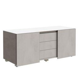 Multicontainer SOLUS PLAY, 3 Sch&uuml;be, B 1350 x T 523 x H 583 mm, Ceramic grey