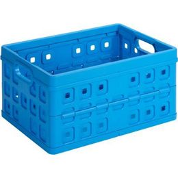 Sunware Square Klappbox, Inhalt 32 Liter, mit Durchfassgriff, blau