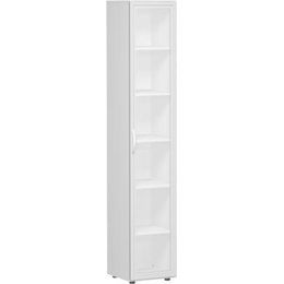 Aktenschrank ALICANTE, 6 Ordnerh&ouml;hen, 5 B&ouml;den, Glast&uuml;r links, B 400 x T 400 x H 2160 mm,