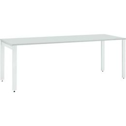 Sch&auml;fer Shop Sch&auml;fer Shop Select Schreibtisch LOGIN, 4-Fu&szlig;, B 1800 x T 800 x H 740 mm, lichtgrau/verkehrswei&szlig;
