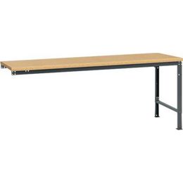 Manuflex Ansatztisch UNIVERSAL Spezial, Tischplatte Multiplex, 2000x1000, anthrazit