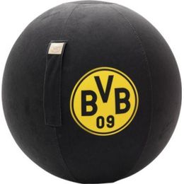 Sitzball, mit BVB-Logo, offizielles Lizenzprodukt, mit Griff, &Oslash; ca. 650 mm, Polyester & PVC, schwarz