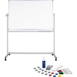 Mobiles Whiteboard Maul Maulstandard, 1200 x 1800 mm, 2-seitig, drehbar + Whiteboard Zubeh&ouml;rset, 31-teilg