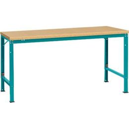 Manuflex Grundtisch UNIVERSAL Spezial, 1750 x 1000 mm, Multiplex natur, wasserblau