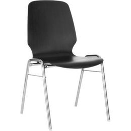 Formschalenstuhl 710, Sitzschalenform gerundet, schwarz