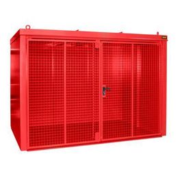 Gasflaschencontainer Bauer GFC-B M5, B 2175 x T 3125 x H 2270, f&uuml;r 96 Gasflaschen, feuerbest&auml;ndig, abschlie&szlig;bar, rot