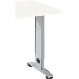 Sch&auml;fer Shop Sch&auml;fer Shop Select Ansatztisch LOGIN, C-Fu&szlig;, B 1000 x T 600 x H 660-820 mm, wei&szlig;/wei&szlig;alu