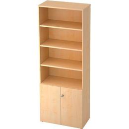 Regalschrank TOPAS LINE, 4 OH Regal/2 OH T&uuml;ren, Ahorn/Ahorn