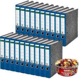 Leitz&reg; Ordner 1050 + 750 g HARIBO Color-Rado Party-Box, DIN A4, R&uuml;ckenbreite 52 mm, 20 St&uuml;ck, blau