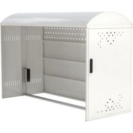 Anbausatz mit Seitenwand f&uuml;r Fahhradgarage BikeBox 1 B mit Bogendach, verkehrswei&szlig; RAL 9016