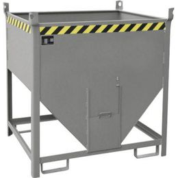 Bauer Silobeh&auml;lter SGS 75, mit Schieberverschluss, L 1000 x B 1200 x H 1260 mm, 0,75 m&sup3;, bis 1000 kg, Stahl, Stahlblech, Mausgrau
