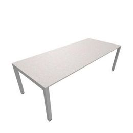 Konferenztisch SOLUS PLAY, bis 8 Personen, Rechteck, Vierkantrohr, B 2400 x T 1000 x H 720-820 mm, Ceramic grey/alusilber