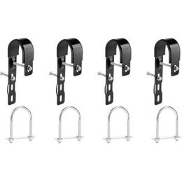 Gel&auml;nder Set f&uuml;r Balkonkraftwerk HEPA Solar Premium 800, 4 Haken & 4 C-Schellen inkl. Bolzen, Stahl, schwarz