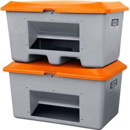 CEMO Streugutbeh&auml;lter unterfahrbar, mit Entnahme&ouml;ffnung, 200 l, L 890 x B 600 x H 690 mm