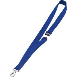 Textilband Durable, f&uuml;r Ausweishalter/Namensschilder, Karabinerhaken, Sicherheitsverschluss, L 440 x B 20 mm, Textil, dunkelblau, 10 St&uuml;ck