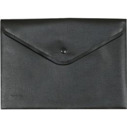 Dokumententasche Foldersys, schwarzer Druckknopfverschluss, Polypropylen, Format A5, schwarz, 10 St&uuml;ck
