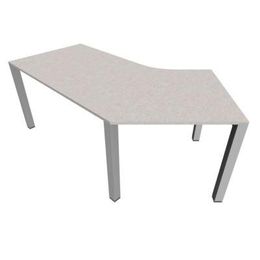 Schreibtisch 135&deg; SOLUS PLAY, 4-Fu&szlig;, Freiform, Ansatz links, B 2165 x T 800 x H 720 - 820 mm, Ceramic grey