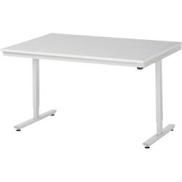 Rau ESD-Arbeitstisch Adlatus, elektrisch h&ouml;henverstellbar, 28 mm Spanplatte mit Melaminbelag, bis 150 kg, B 1500 x T 1000 x H 720-1120 mm, lichtgRau