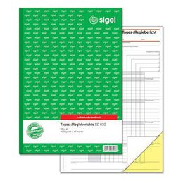 Tages-/Regiebericht Sigel SD030, selbstdurchschreibend, DIN A4, 2 x 40 Blatt