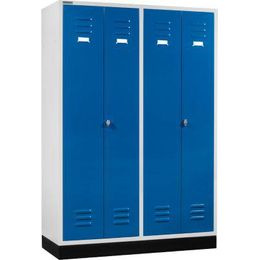 Sch&auml;fer Shop Sch&auml;fer Shop Select Kleiderspind, 4 T&uuml;ren, mit Drehriegelverschluss, lichtgrau/enzianblau