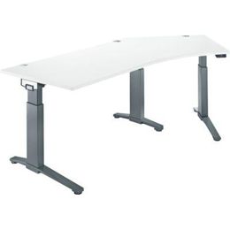 Sch&auml;fer Shop Sch&auml;fer Shop Genius Schreibtisch ERGOSTYLE S, 135&deg;, einstufig, elektrisch h&ouml;henverstellbar, Ansatz rechts, C-Fu&szlig;, B 2165 x T 800 x H 715-1182 mm, inkl. Memory Master, wei&szlig;/anthrazit