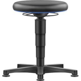 Allround Hocker bimos, sitzh&ouml;henverstellbar 450-650 mm, mit Gleiter, Kunstlederbezug, abwaschbar, unempfindlich gegen &Ouml;le & Desinfektionsmittel, Farbring blau