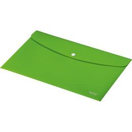 Leitz&reg; Sammelmappe Recycle, Format A4, Druckknopfverschluss, blickdicht, 100 % recycelbar, Blauer Engel, Recyclingkunststoff, gr&uuml;n