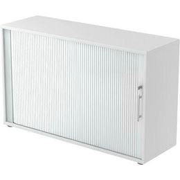 Querrollladenschrank ULM, 2 OH, Rolll&auml;den alusilber, B 1200 x T 400 x H 748 mm, lichtgrau