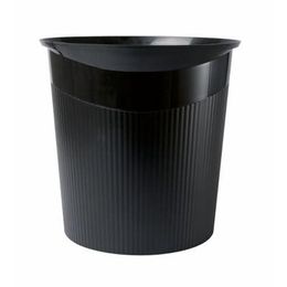 Papierkorb HAN LOOP, f&uuml;r den Innenbereich, Volumen 13 l, pflegeleicht, &Oslash; 280/226 x H 287 mm, Kunststoff, schwarz