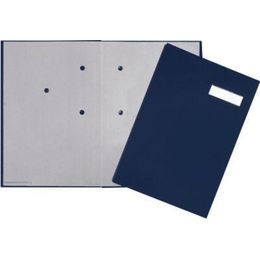 PAGNA Unterschriftenmappe, 20 F&auml;cher, Karton/Leinenbezug, blau