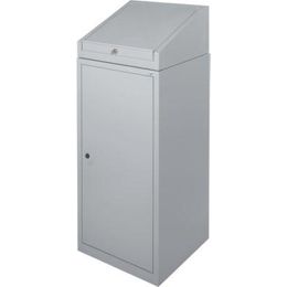 Werkzeugschrank mit Schreibpult, Fl&uuml;gelt&uuml;r, 2 B&ouml;den, 1 Schub, B 500 x T 500 x H 1200 mm, abschlie&szlig;bar, wei&szlig;aluminium