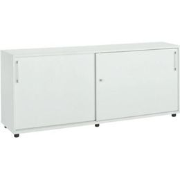 Sch&auml;fer Shop Sch&auml;fer Shop Select Anstellschiebet&uuml;renschrank, aus Holz, 2 Fachb&ouml;den, B 1600 mm x T 421 x H 750 mm, lichtgrau