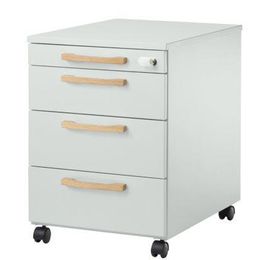 Sch&auml;fer Shop Sch&auml;fer Shop Select Rollcontainer Start Off Wood, 3 Sch&uuml;be, Utensilienauszug, B 432 x T 580 x H 595 mm, Holz, lichtgrau