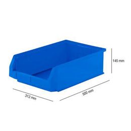 Sch&auml;fer Shop Sichtlagerkasten SSI Sch&auml;fer Serie PROFI LF 531, Polypropylen, L 500 x B 312 x H 145 mm, 16,5 l, blau