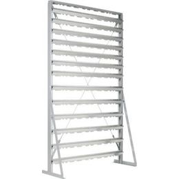 St&auml;nderregal, 1-seitig best&uuml;ckbar, 13 Reihen, ohne Sichtlagerk&auml;sten, B 1145 x T 400 x H 1950 mm, Stahl, anthrazitgrau RAL 7016