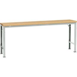Manuflex Grundtisch UNIVERSAL Spezial, 2000 x 800 mm, Multiplex natur, lichtgrau