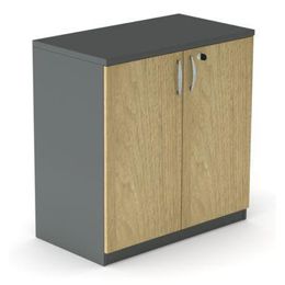 Schrank NEVADA, B 800 x T 445 x H 825 mm, dunkelgrau/Eiche