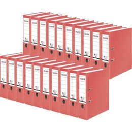 Falken Recycolor Ordner, DIN A4, R&uuml;ckenbreite 80 mm, 20 St&uuml;ck, rot