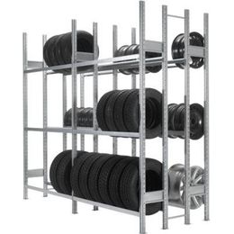 Sch&auml;fer Shop R&auml;derregal R 3000, Grundregal, H 2490 x B 1283 mm, 3 Traversenpaare