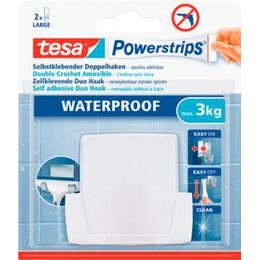 Tesa Powerstrips Duohaken Wave, für Feuchträume, für Gegenstände bis 3 kg, 1 Stück