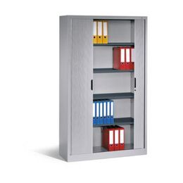 C + P Rollladenschrank Omnispace, 5 OH, abschlie&szlig;bar, B 1200 x T 420 x H 1980 mm, Stahl/Kunststoff, lichtgrau