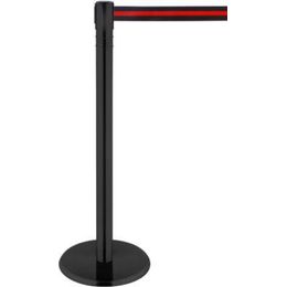 RS-GUIDESYSTEMS Gurtpfosten GLA 86, Metall, H&ouml;he 1000 mm, Gurtbandma&szlig; L 7000 x B 100 mm, rot/schwarz schraffiert