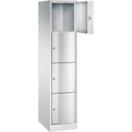 C+P Schlie&szlig;fachschrank Resisto, 1 Abteil, 4 F&auml;cher, B 396 x T 540 x H 1950 mm, Lichtgrau/Lichtgrau